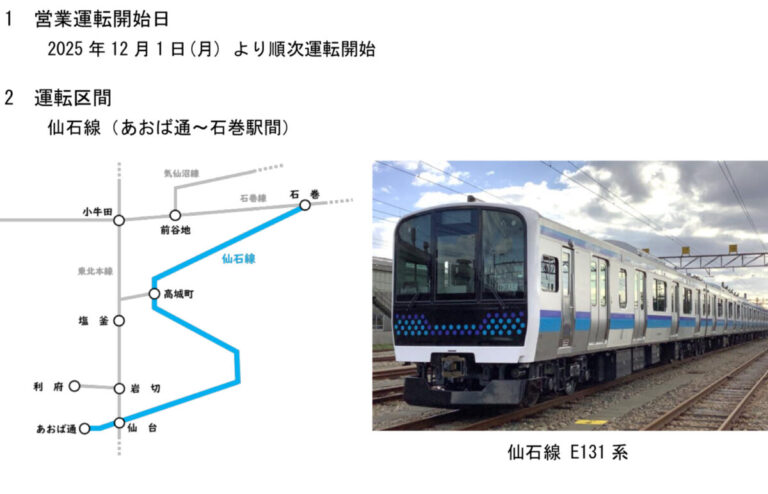 【約80年ぶりの新車】仙石線E131系、12月1日デビュー決定！ | FreedomTrain